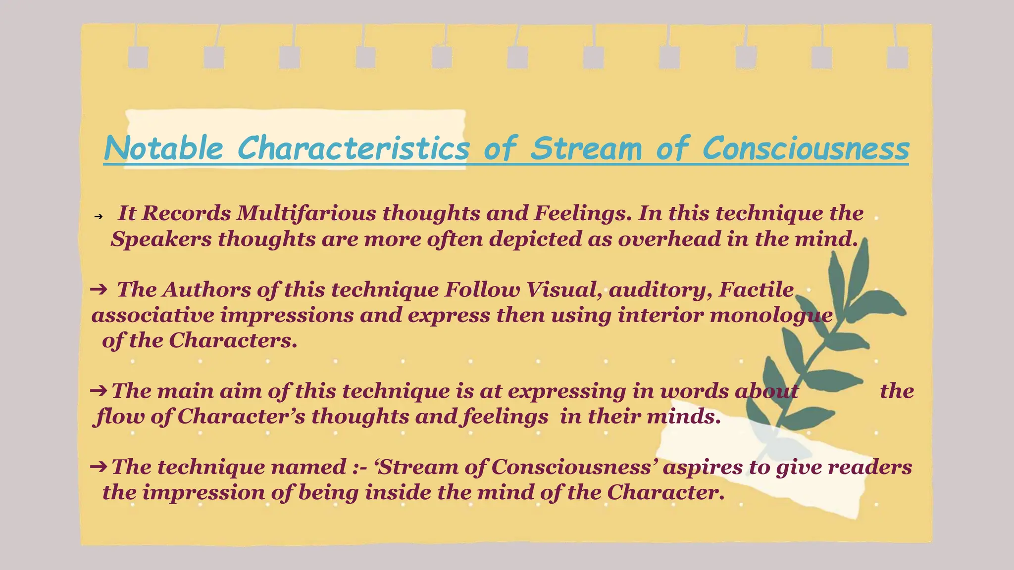 Stream of Consciousness :- An Exploration of a Literary Technique | PPTX