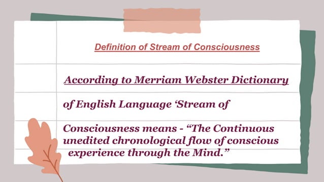 Stream of Consciousness :- An Exploration of a Literary Technique | PPTX