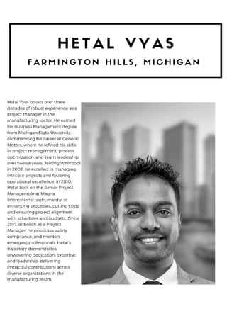 Hetal Vyas senior Project Manager Farmington Hills, Michigan | PDF