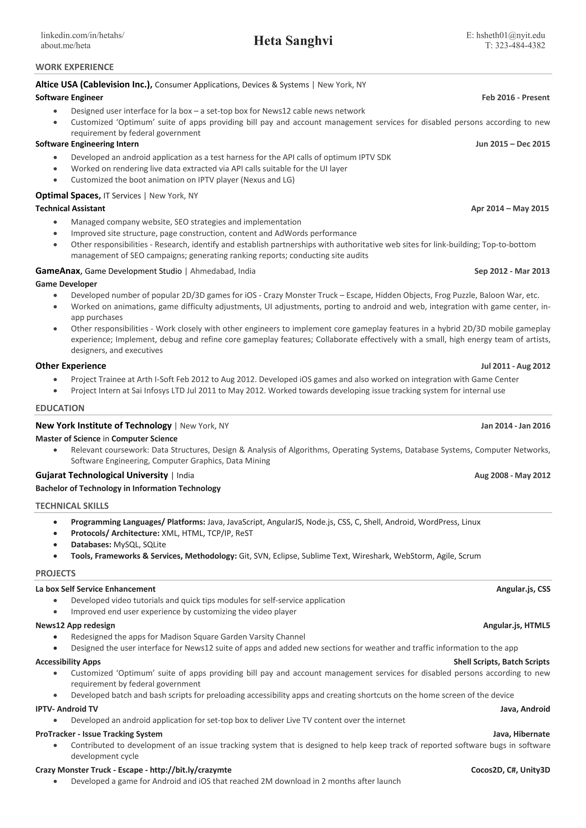 Resume - Heta S | PDF