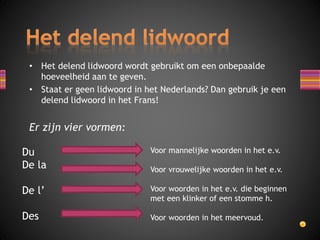 Het delend lidwoord in het frans | PPTX