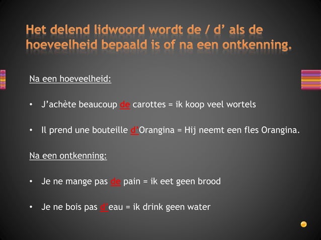 Het delend lidwoord in het frans | PPTX