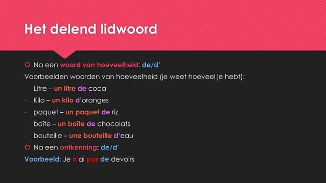 Het delend lidwoord | PPTX