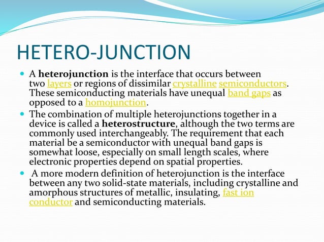Hetero junction | PPTX | Physics | Science