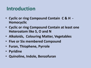 Heterocyclic Chemistry pdf ppt | PPT