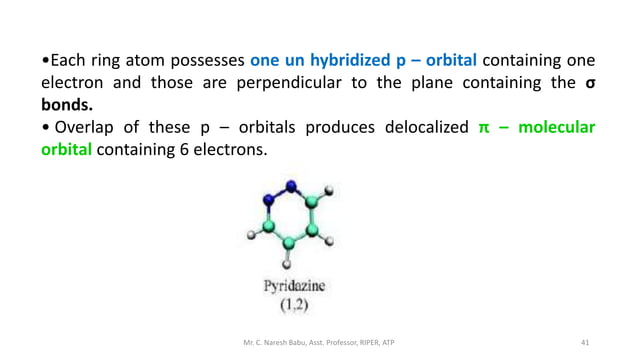 Heterocyclic chemistry six membered ring systems | PPTX