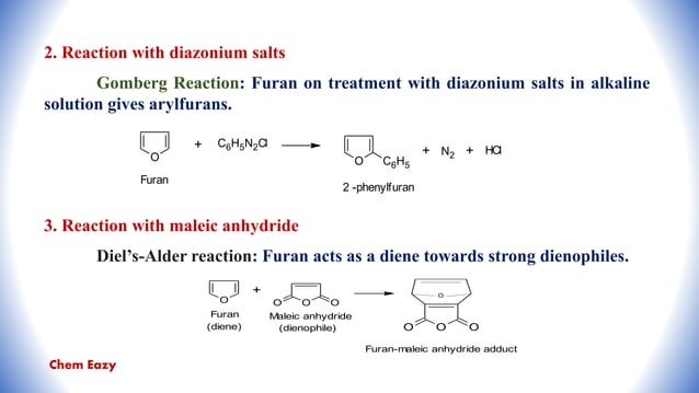 Heterocyclic compounds - Furan - Synthesis of furan - Characteristic ...