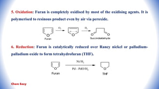Heterocyclic compounds - Furan - Synthesis of furan - Characteristic ...