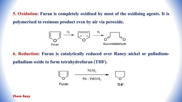 Heterocyclic compounds - Furan - Synthesis of furan - Characteristic ...
