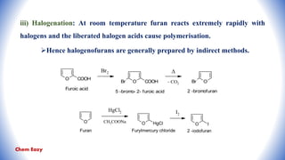 Heterocyclic compounds - Furan - Synthesis of furan - Characteristic ...