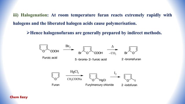 Heterocyclic compounds - Furan - Synthesis of furan - Characteristic ...