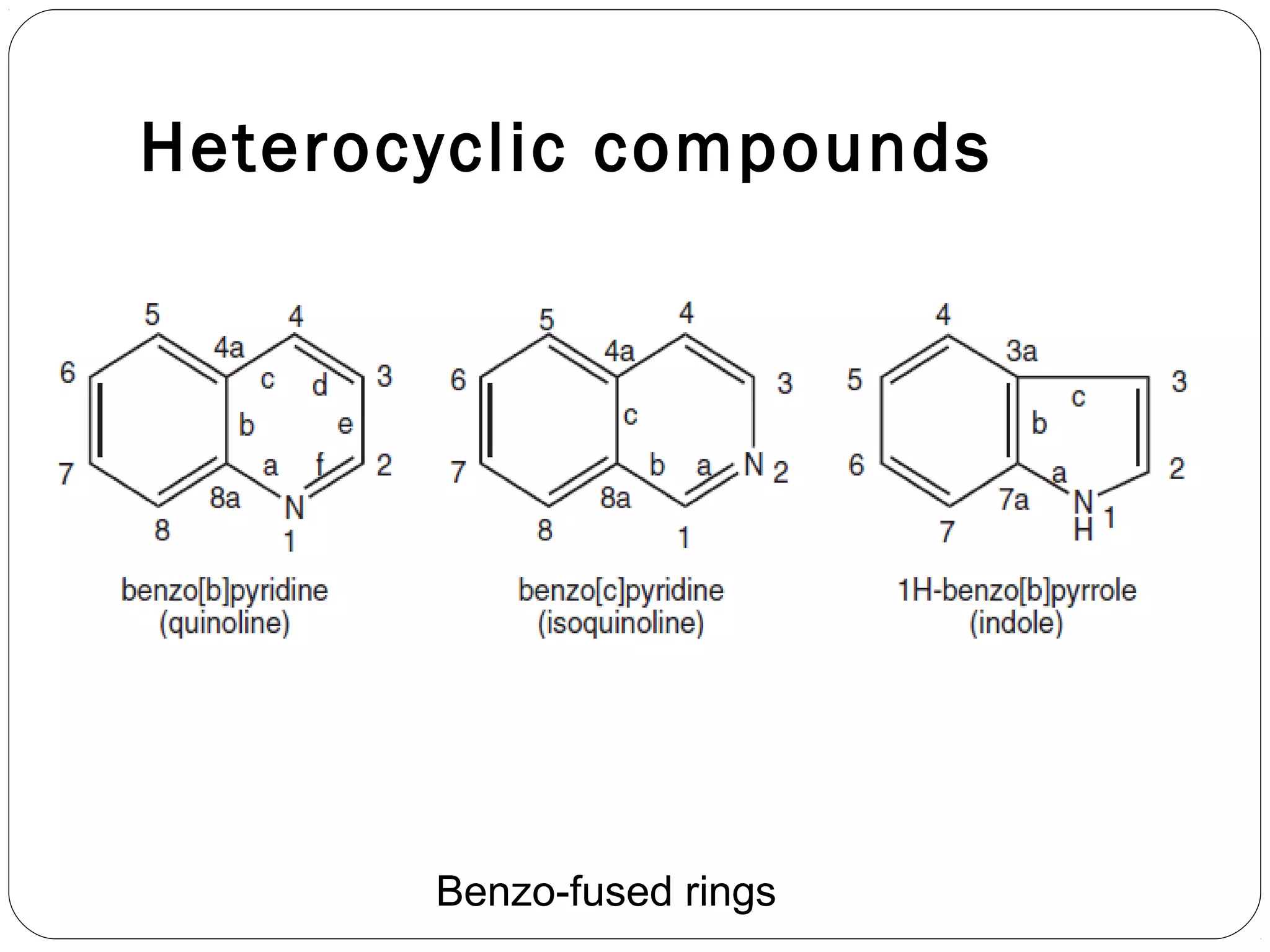 Heterocyclic compounds classification nomenclature | PDF