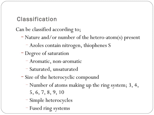 Heterocyclic compounds classification nomenclature | PDF | Chemistry ...