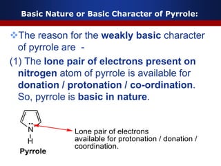 Heterocyclic compounds part- III(Pyrrole) | PPTX