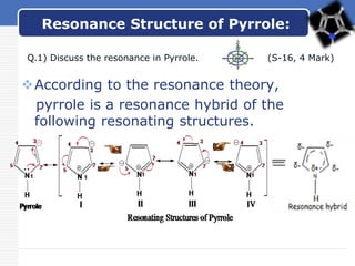 Heterocyclic Compounds Part -III (Pyrrole) by Dr Pramod R Padole | PPT
