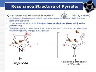 Heterocyclic Compounds Part -III (Pyrrole) by Dr Pramod R Padole | PPT