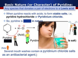 Heterocyclic Compounds Part-II (Pyridine) by Dr Pramod R Padole | PPTX