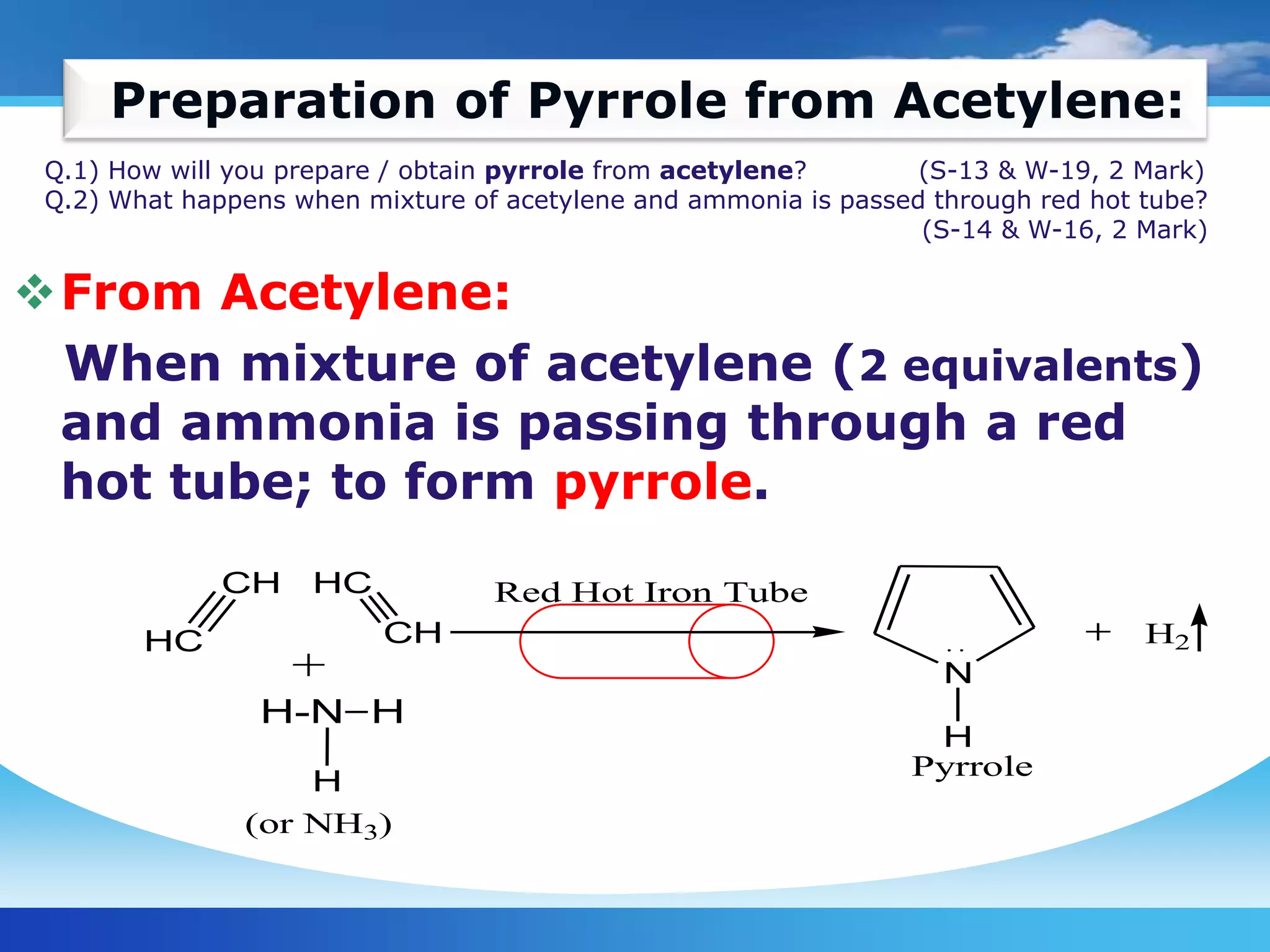 Heterocyclic compounds part-I (Pyrrole) | PPTX