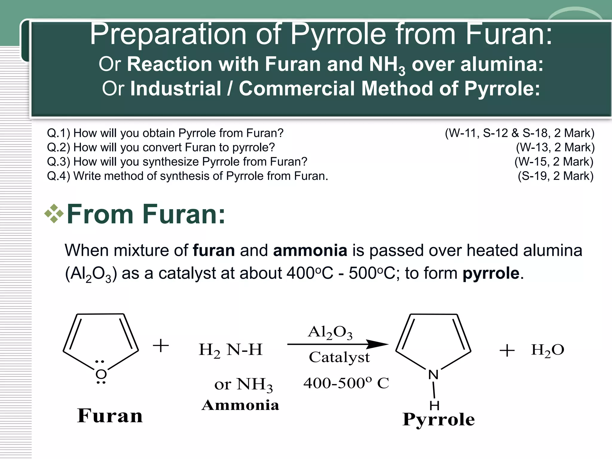 Heterocyclic compounds part-I (Pyrrole) | PPTX