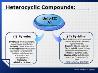Heterocyclic compounds part-I (Pyrrole) | PPTX