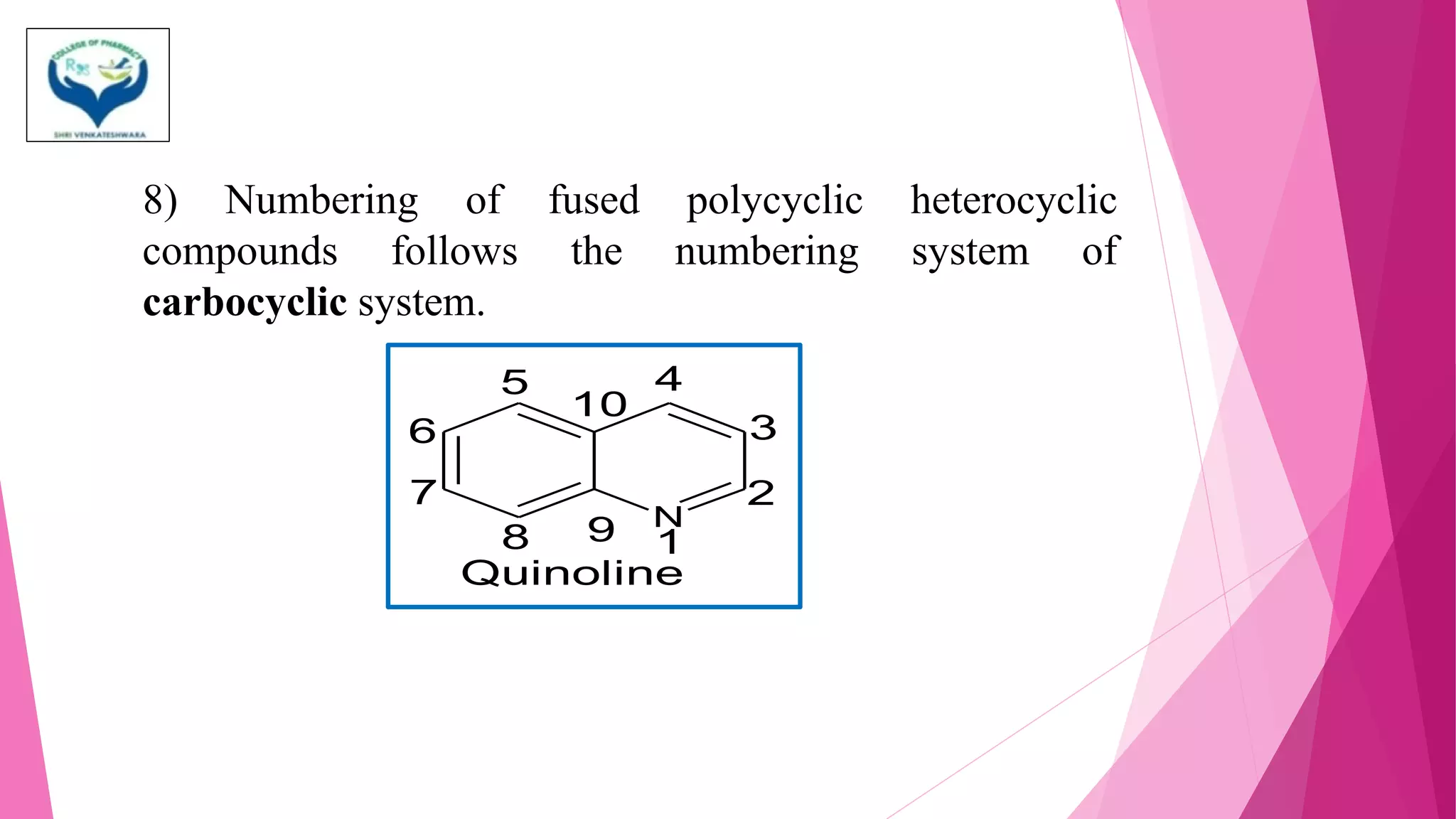 Heterocyclic compounds nomenclature POC III | PDF