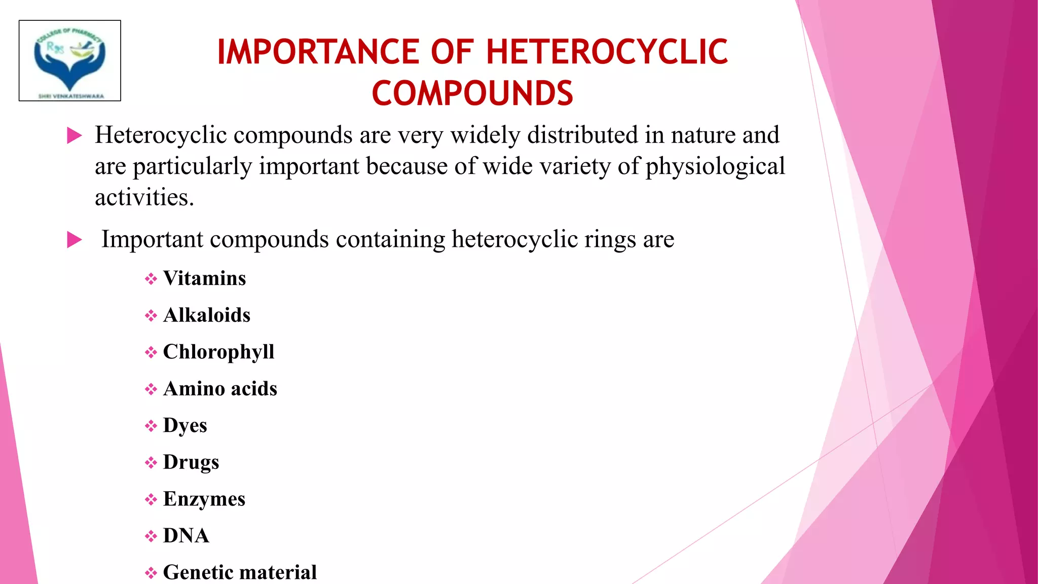 Heterocyclic compounds nomenclature POC III | PDF