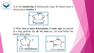 Heterocyclic compounds nomenclature POC III | PDF