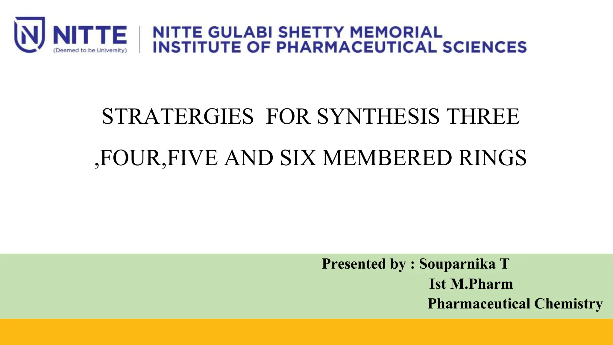 Heterocyclic ring ( MPHARM,BPHARM,MSC,BSC,BIOCHEM,ORAGANIC CHEMISTRY) | PPT