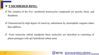 Heterocyclic ring ( MPHARM,BPHARM,MSC,BSC,BIOCHEM,ORAGANIC CHEMISTRY ...