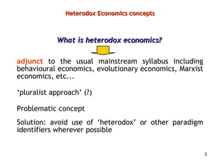 Heterodox Economics survey | PPT