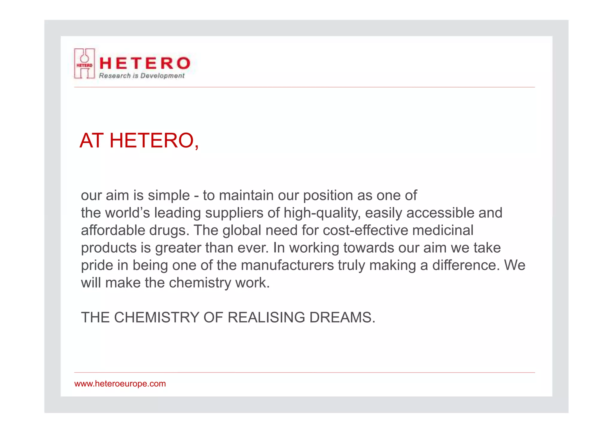 Hetero Europe company presentation 2010 | PDF