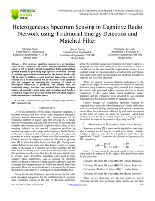 Heterogeneous Spectrum Sensing in Cognitive Radio Network using Traditional Energy Detection and ...
