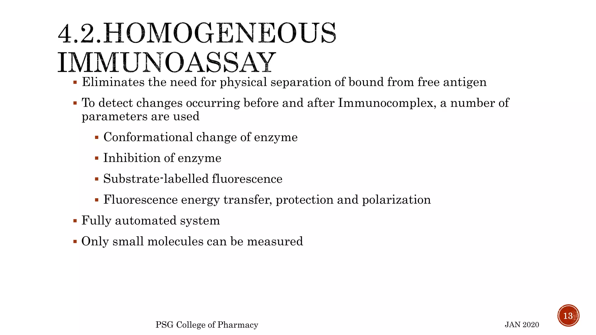 Heterogeneous and homogeneous immunoassays | PPTX