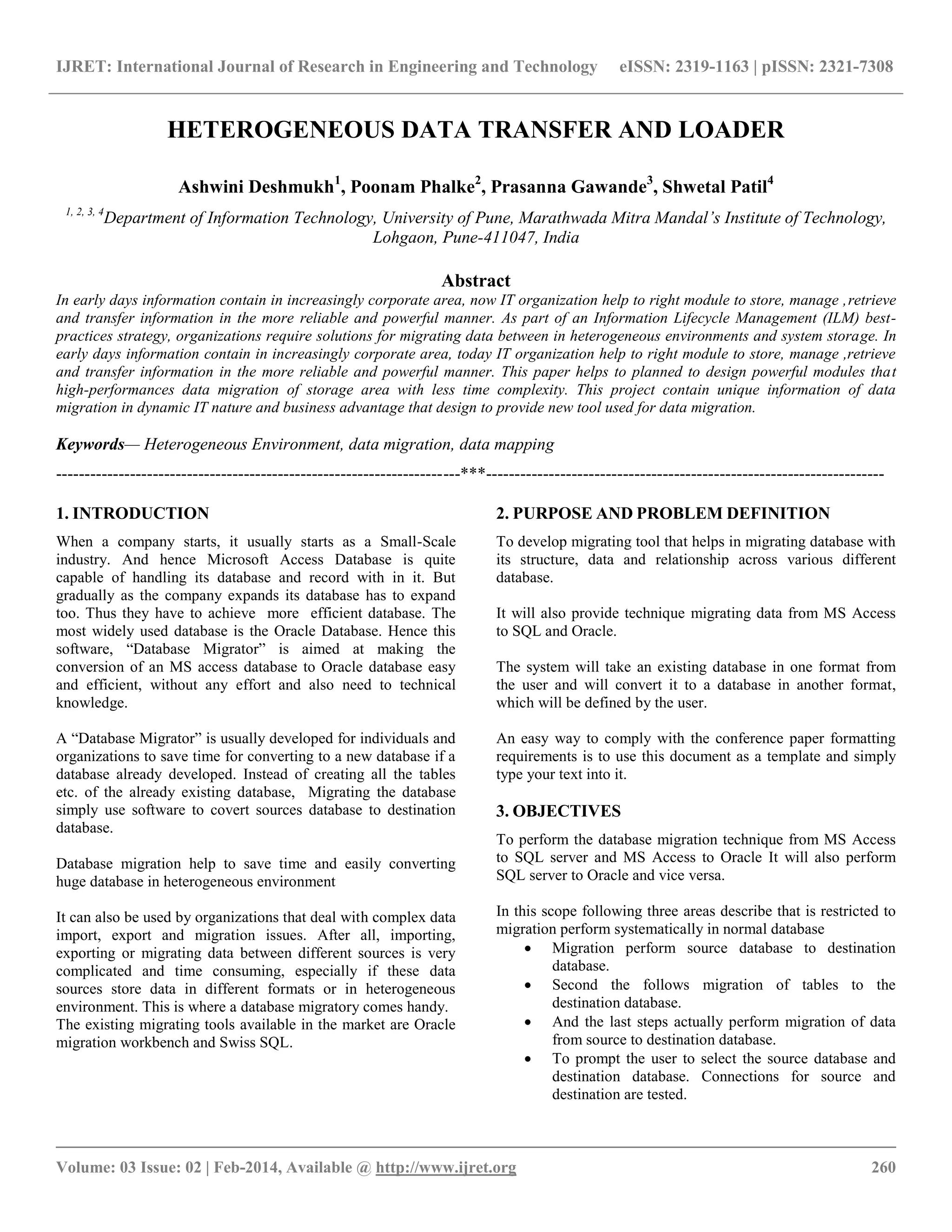 Heterogeneous data transfer and loader | PDF | Databases | Computer Software and Applications