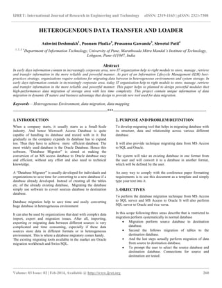Heterogeneous data transfer and loader | PDF | Databases | Computer Software and Applications