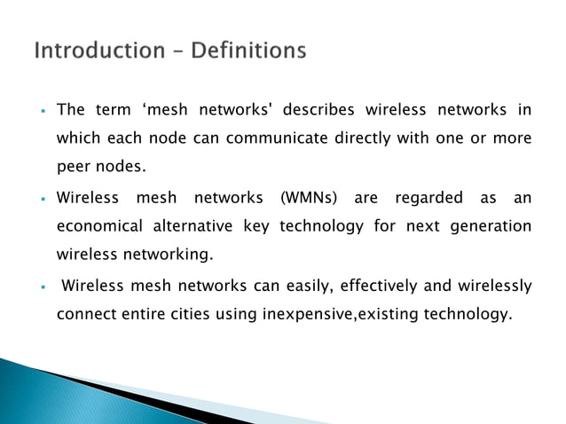 Heterogeneous mesh network (ad hoc) | PPTX | Computer Networking | Computing