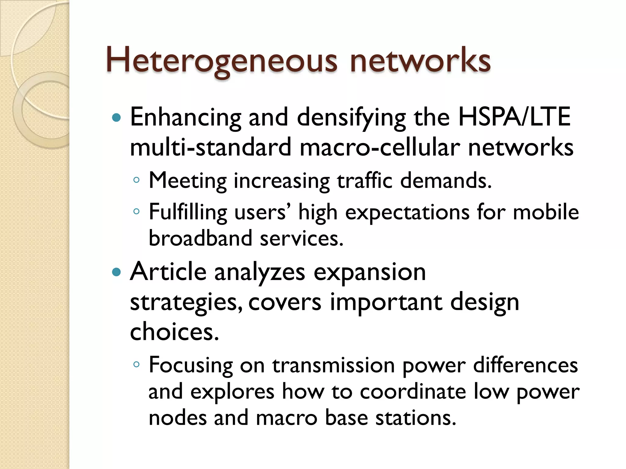 Heterogeneous networks increasing cellular capacity sta | PPTX