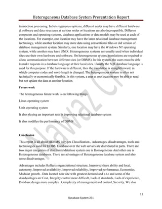 Heterogenous data base | DOCX