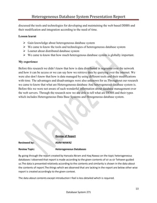 Heterogenous data base | DOCX