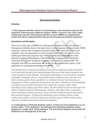 Heterogenous data base | DOCX