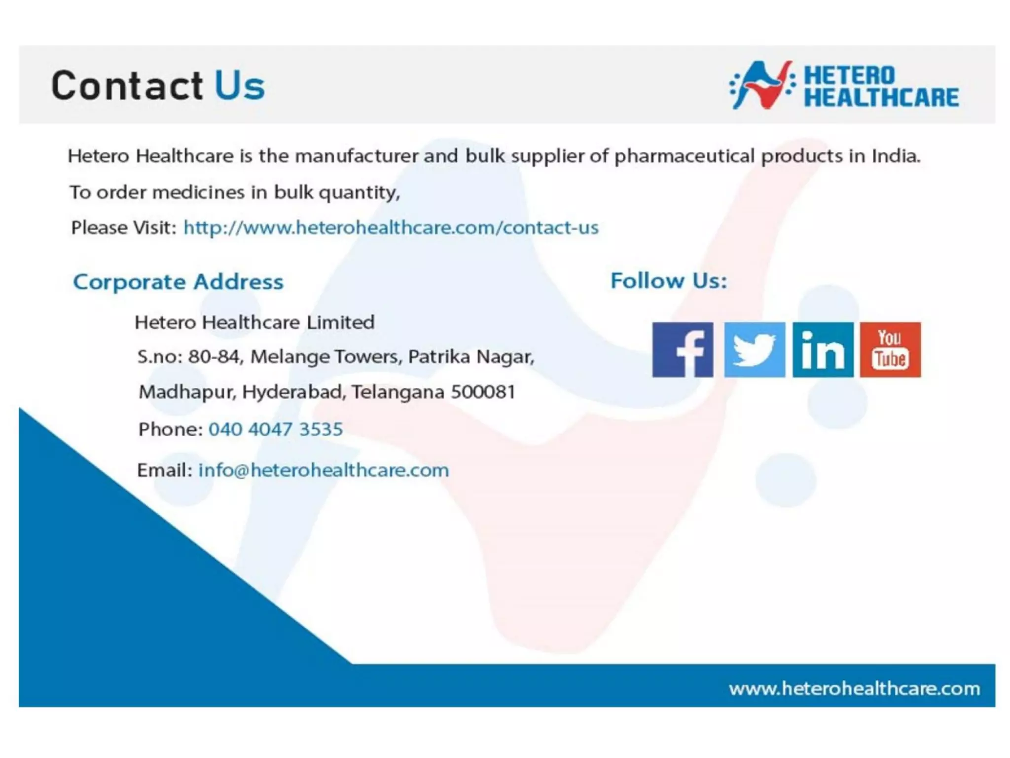 Hetero Healthcare - Innovative Pharmaceutical Company in India | PDF
