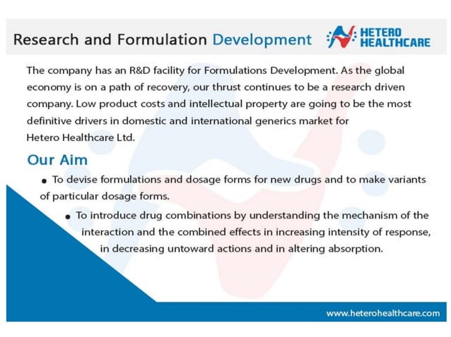 Hetero Healthcare - Innovative Pharmaceutical Company in India | PDF