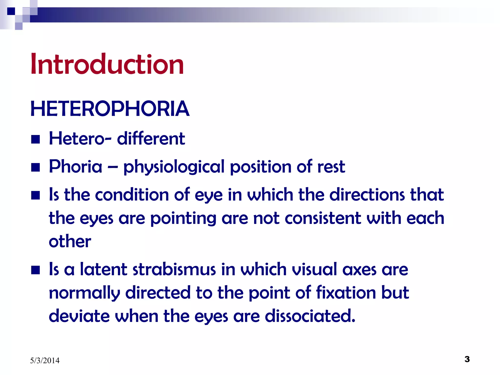 Heterophoria n tropia | PPTX