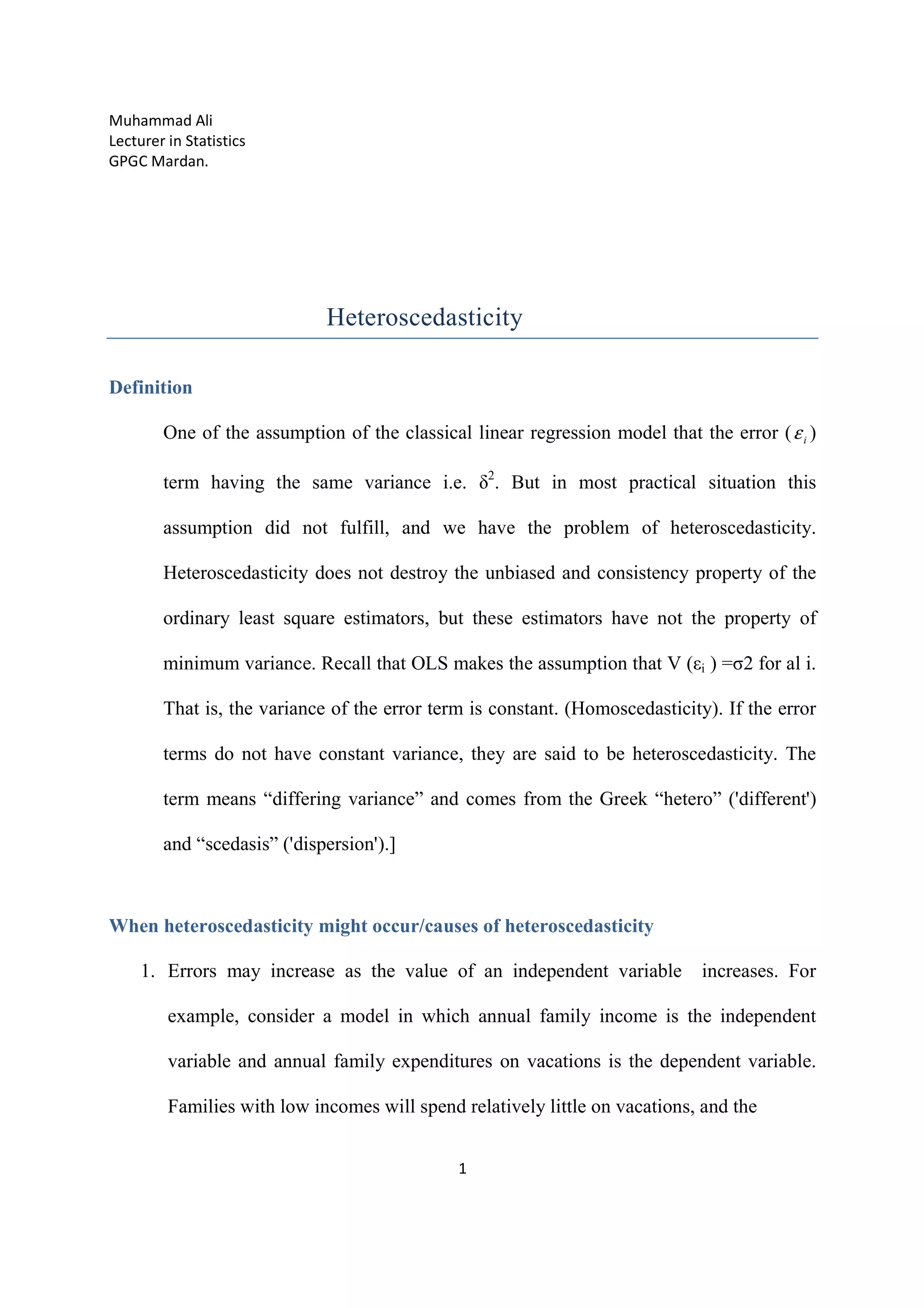 Heteroscedasticity | PDF