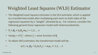 Heteroscedasticity Remedial Measures.pptx | Physics | Science