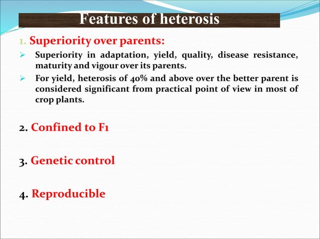 Heterosis and their Utilization in Forest tree improvementppt | PPT