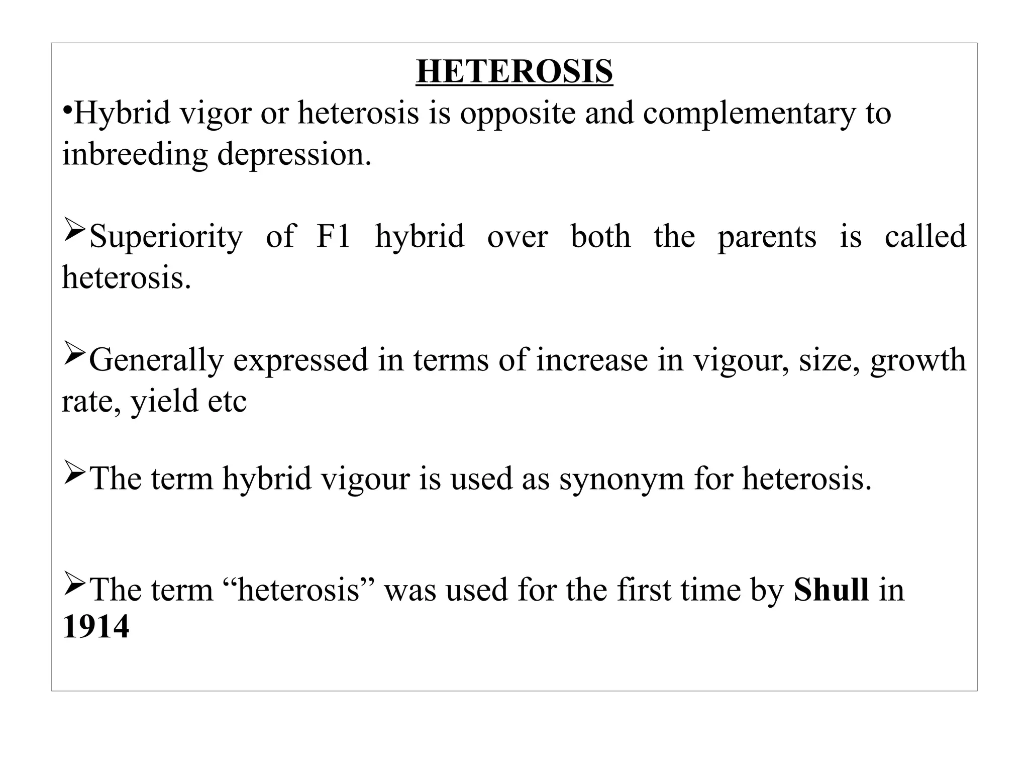 Heterosis And Inbreeding Depression Pptx