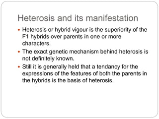 Heterosis and its exploitation in plant breeding | PPTX