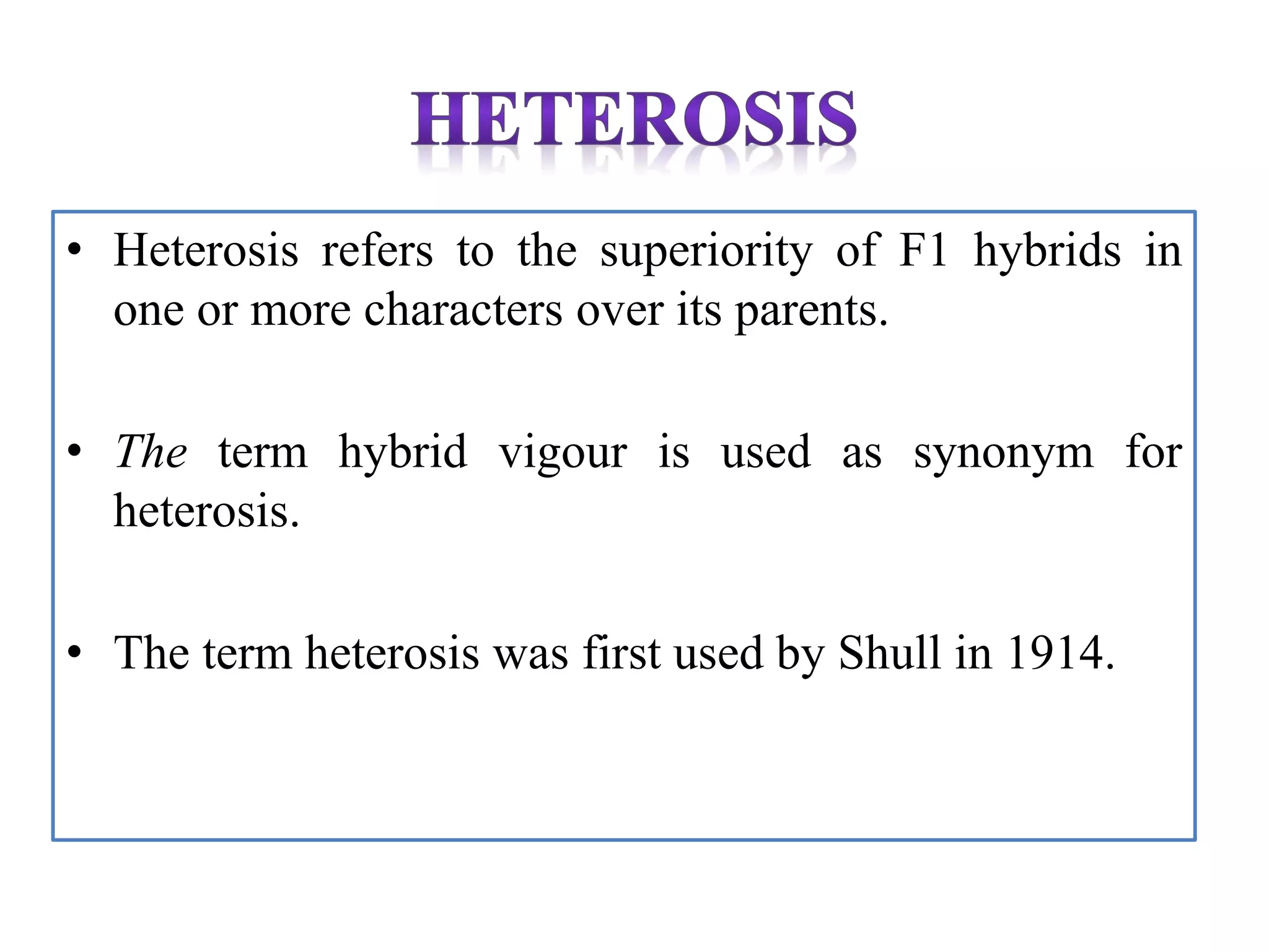 Heterosis breeding in horticultural crops | PPTX