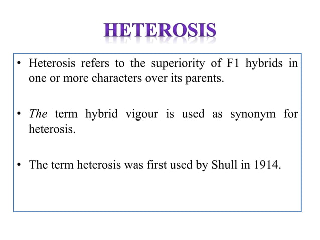 Heterosis breeding in horticultural crops | PPT